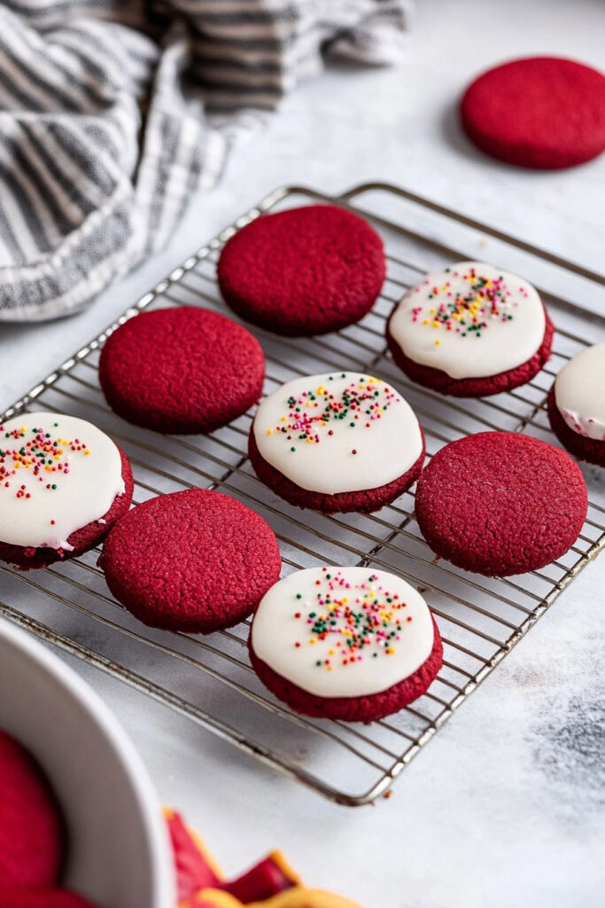 Red Velvet Shortbread Cookies